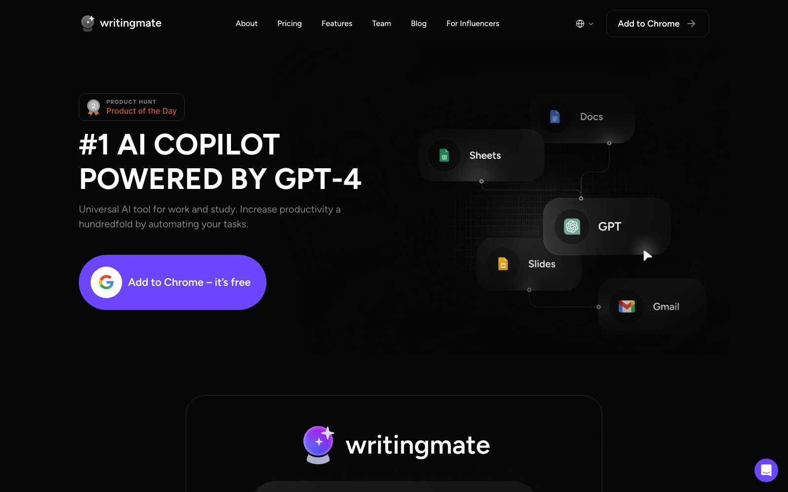 AI Landing Page Feedback for writingmate.ai